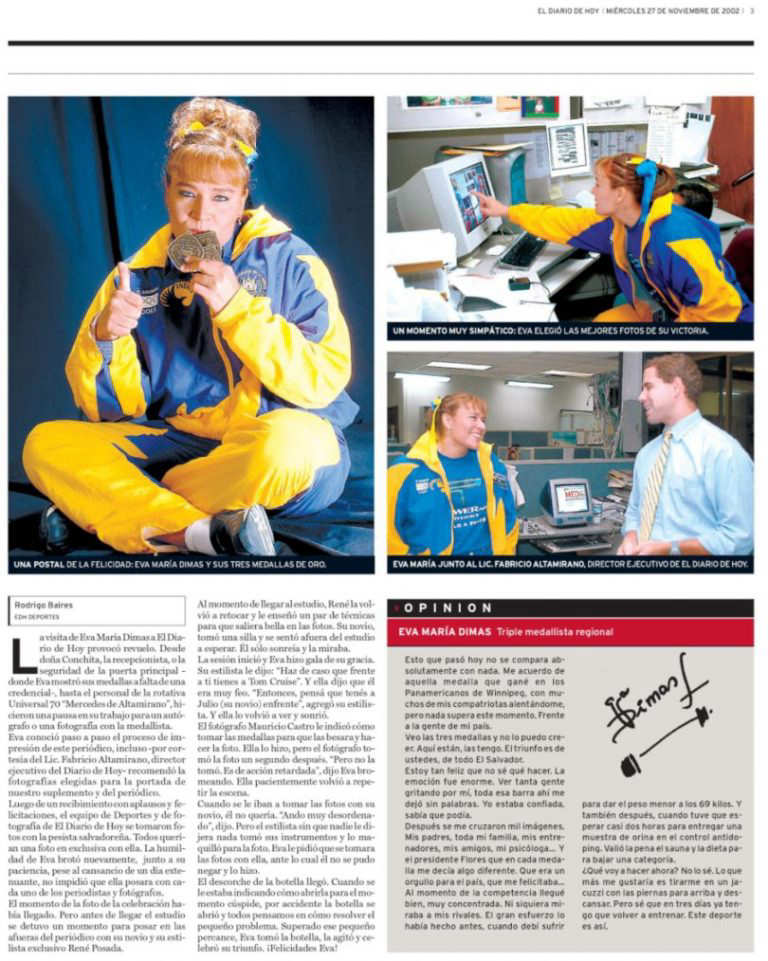 El histórico triplete de medallas de oro para Eva María Dimas en San ...