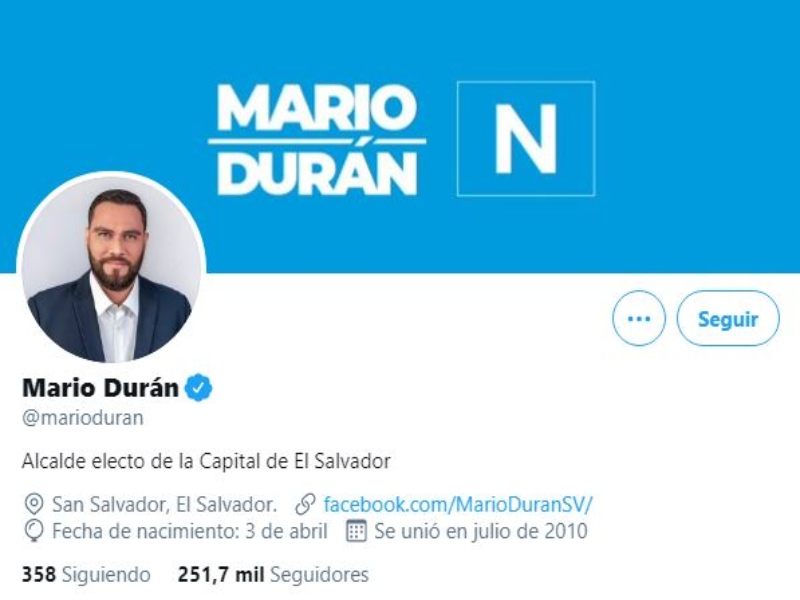 Mario Duran with an advantage in the office of mayor of San Salvador