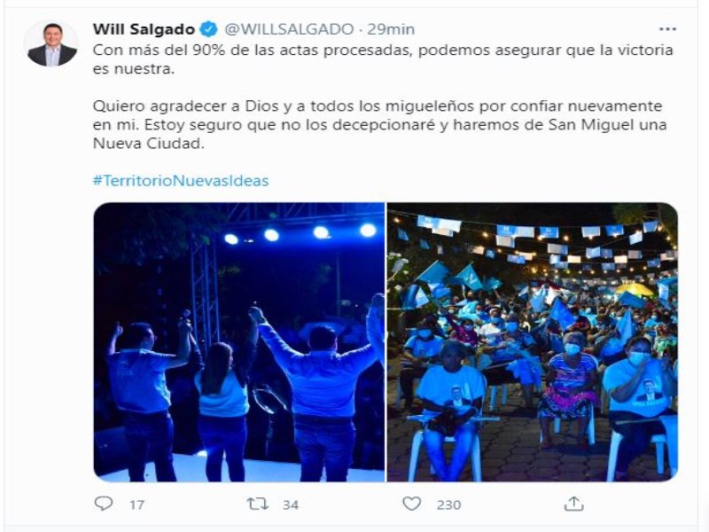 Will Salgado retomará de nuevo las riendas de la Alcaldía de San Miguel ...