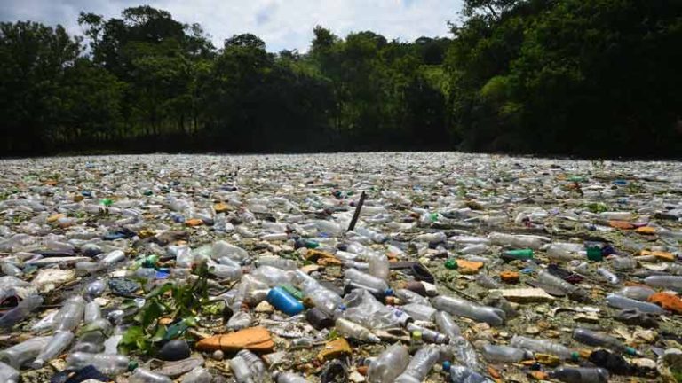 Dramáticas imágenes del lago Suchitlán por basura - Noticias de El Salvador
