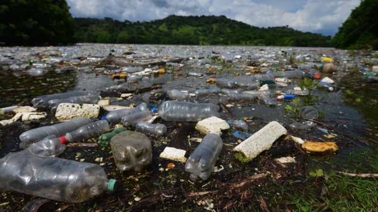 Dramáticas imágenes del lago Suchitlán por basura - Noticias de El Salvador