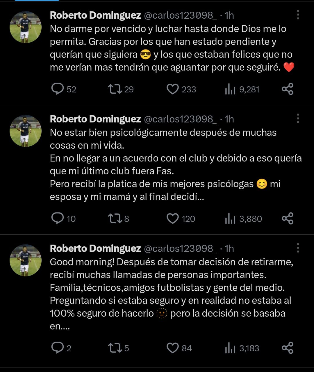 Roberto Domínguez aseguró que seguirá en el fútbol con emotivo mensaje - Noticias de El Salvador