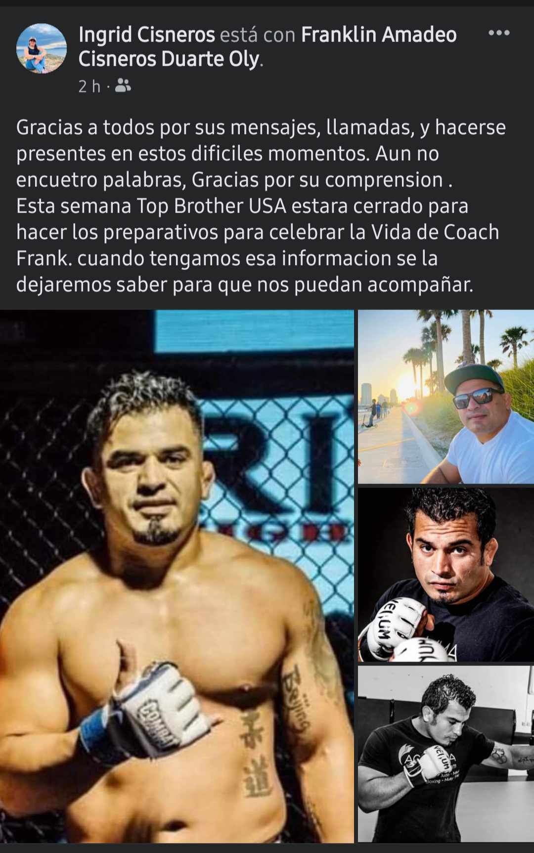 Esposa del exjudoca Franklin Cisneros publica mensaje en redes ...