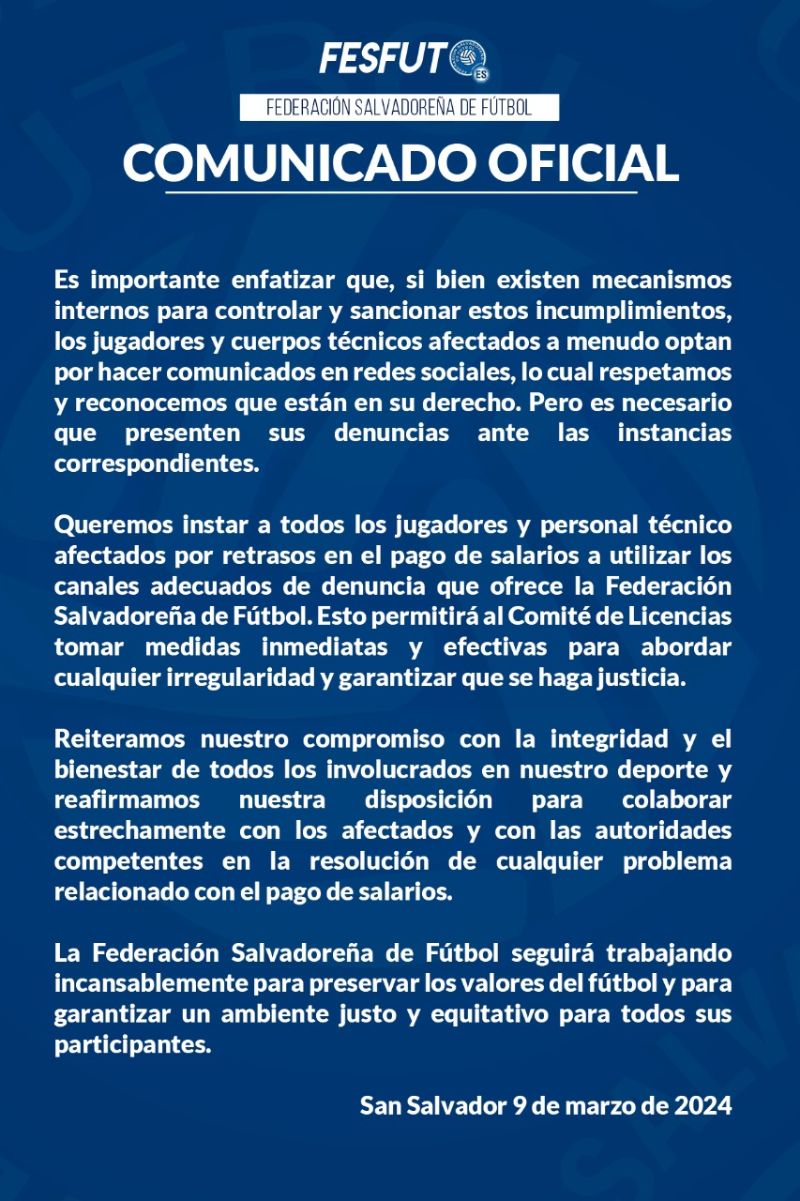El llamado de Fesfut a los jugadores en Jocoro - Noticias de El Salvador