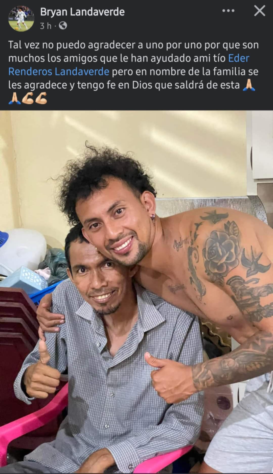 FOTO. Bryan Landaverde agradece apoyo para Eder Renderos - Noticias de El Salvador