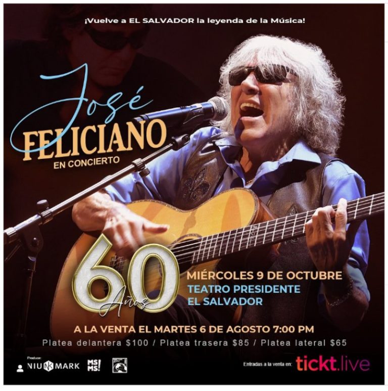 El cantautor José Feliciano brindará un concierto en El Salvador