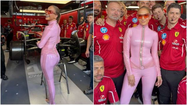 Jennifer López arrasa con su look rosa en la Fórmula 1 - Noticias de El ...