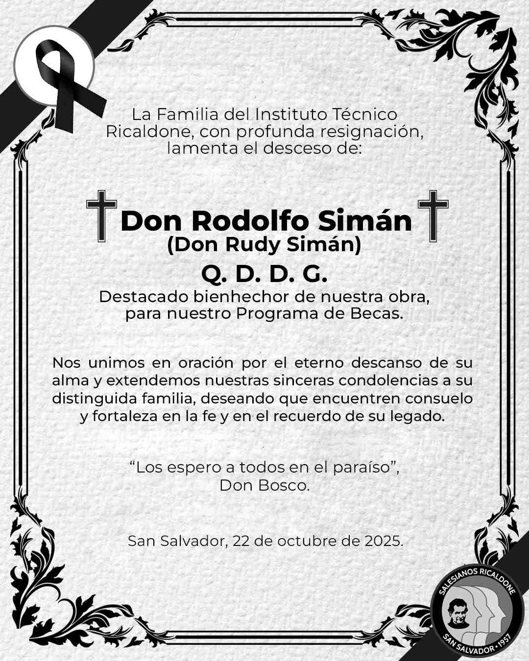 Fallece el empresario salvadoreño Rodolfo “Rudy” Simán - Noticias de El ...