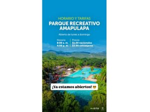 Ya podés visitar el parque recreativo Amapulapa